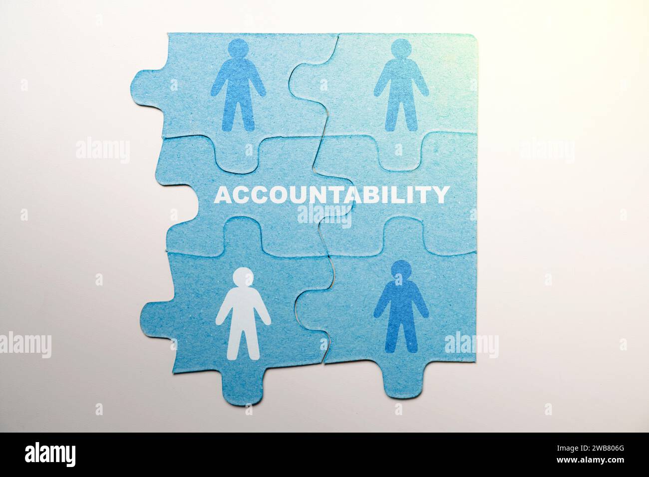 Piece of a jigsaw puzzle with Accountability text and a human figure ...