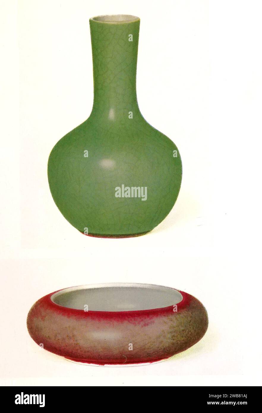Top: Vase with apple-green glaze, a stone-grey crackle with a coating ...