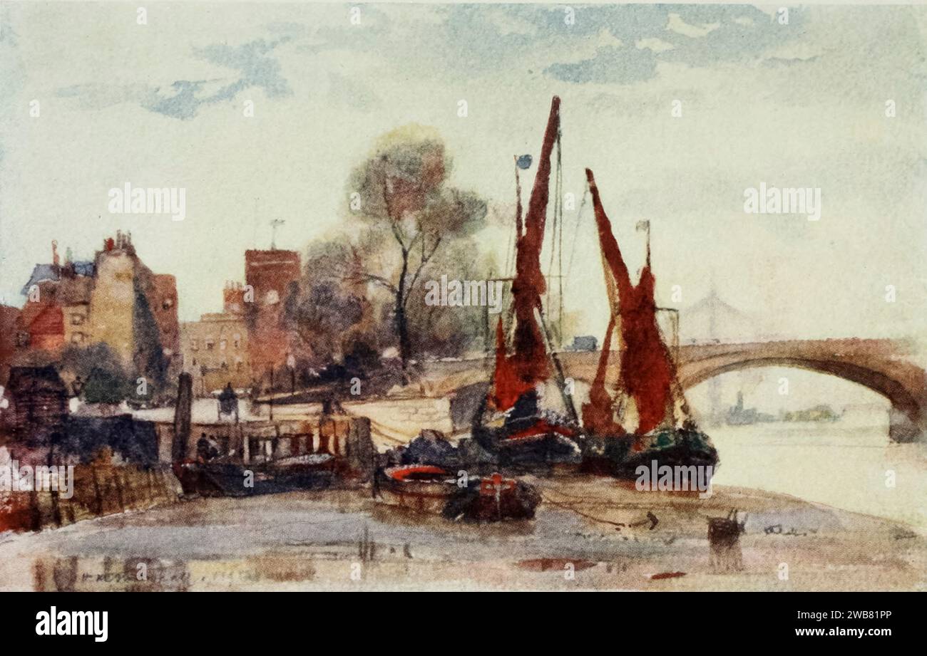 Chelsea Staith painting by Herbert Marshall, 1905 Herbert Menzies ...