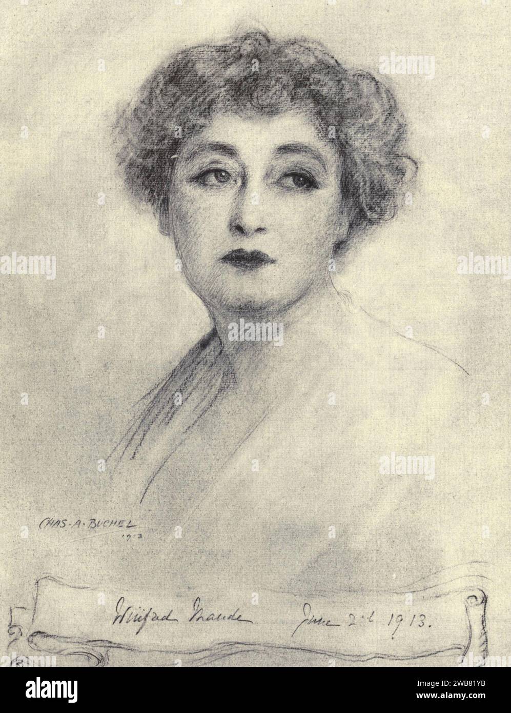 Portrait of Miss Winifred Emery by Charles A. Buchel from A Tribute to ...