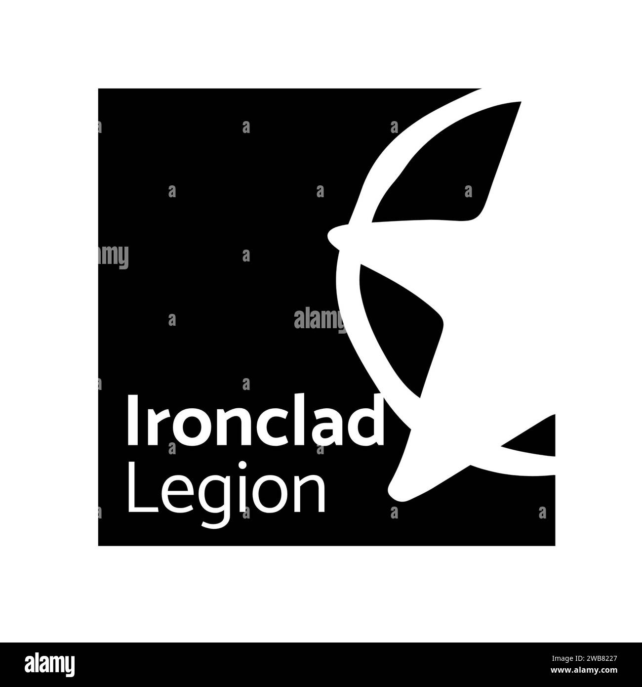 Ironclad legion text in white with half star in ring in black rectangle ... Ironclad legion text in white with half star in ring in black rectangle ...