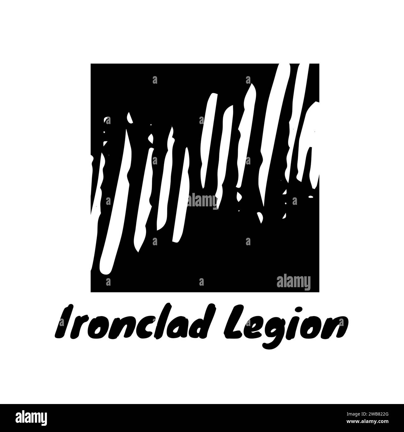 Ironclad legion text in black with white brushstrokes in black ... Ironclad legion text in black with white brushstrokes in black ...