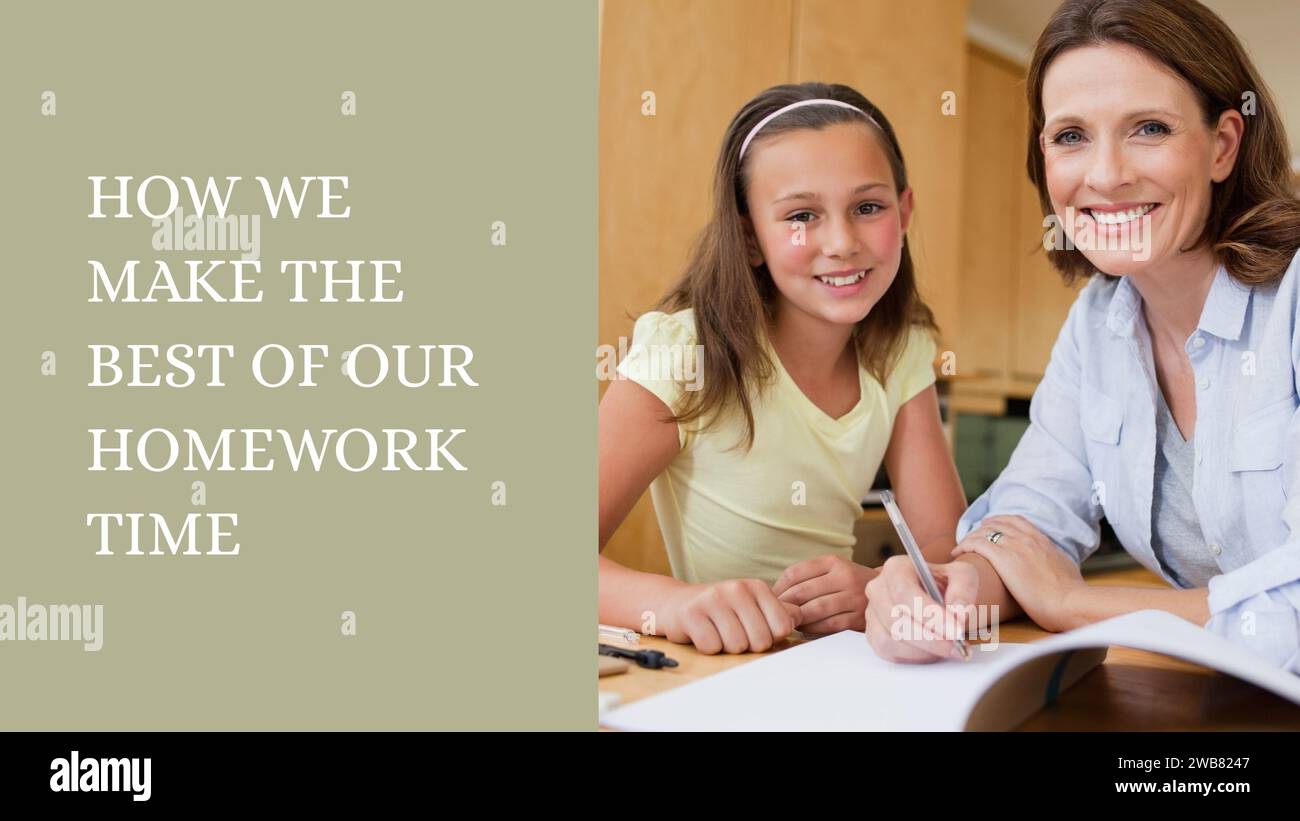 Composite of how to make the best of our homework time text over ...