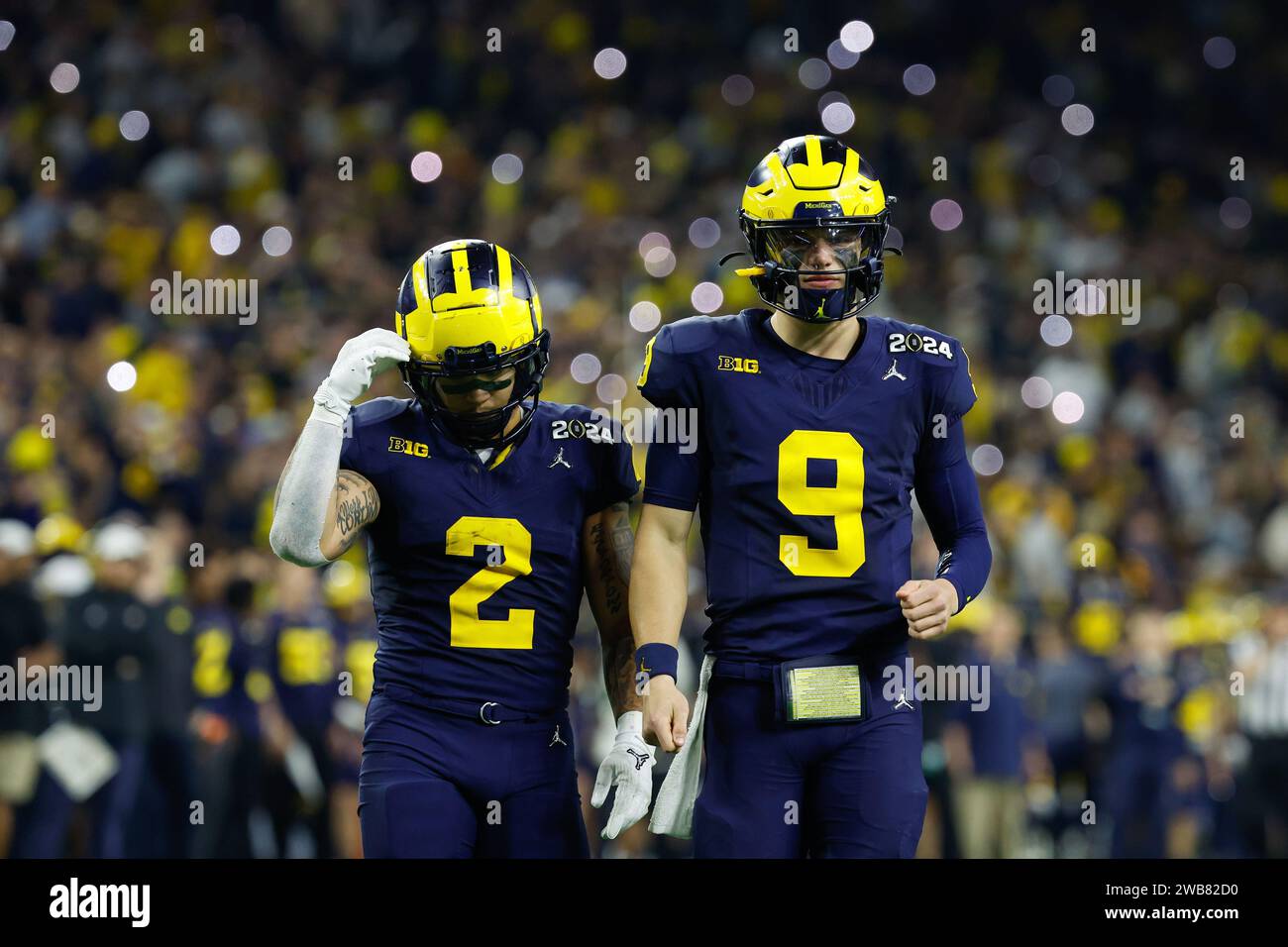 January 8, 2024: Michigan Wolverines quarterback J.J. McCarthy (9) and ...
