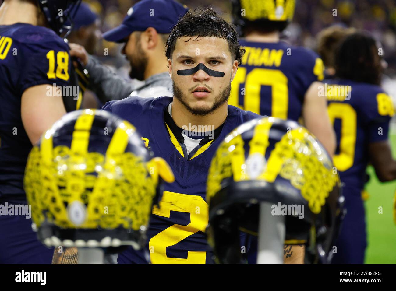 Houston, TX, USA. 8th Jan, 2024. Michigan Wolverines running back Blake Corum (2) during the ...