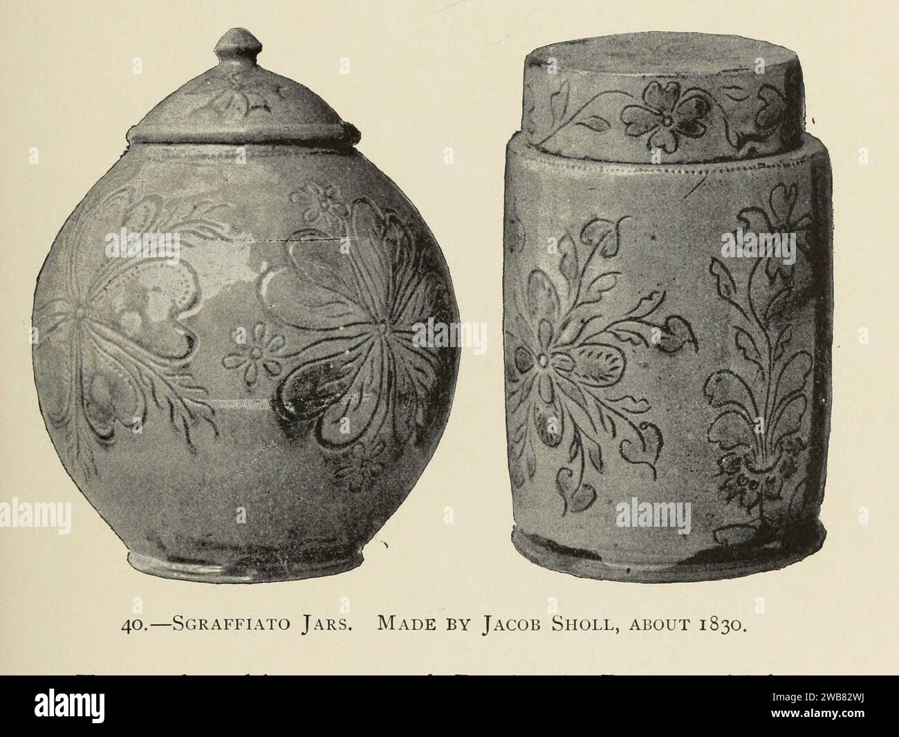 Sgraffiato Jars. Made by Jacob Scholl, about 1830 Stock Photo - Alamy