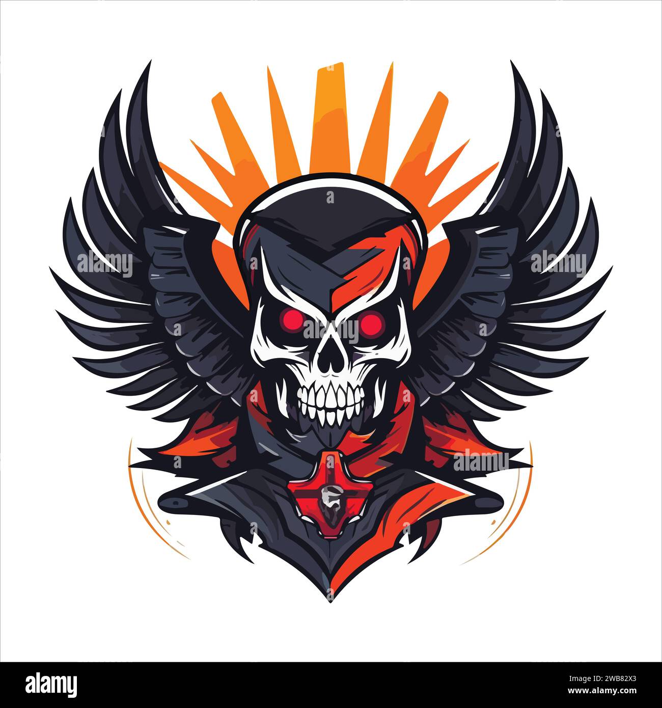 Skull with wings vector vectors Stock Vector Images - Alamy
