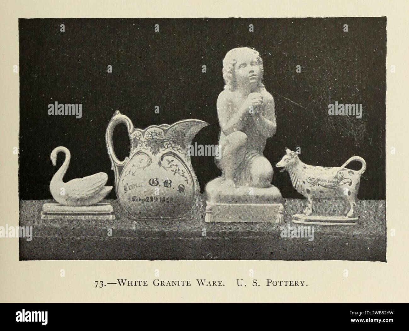 White Granite Ware. U. S. Pottery Stock Photo - Alamy