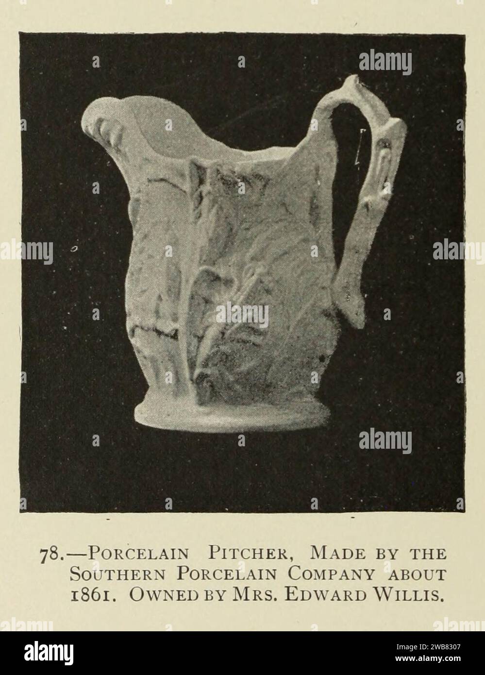Porcelain Pitcher, Made by the Southern Porcelain Company about 1861 ...