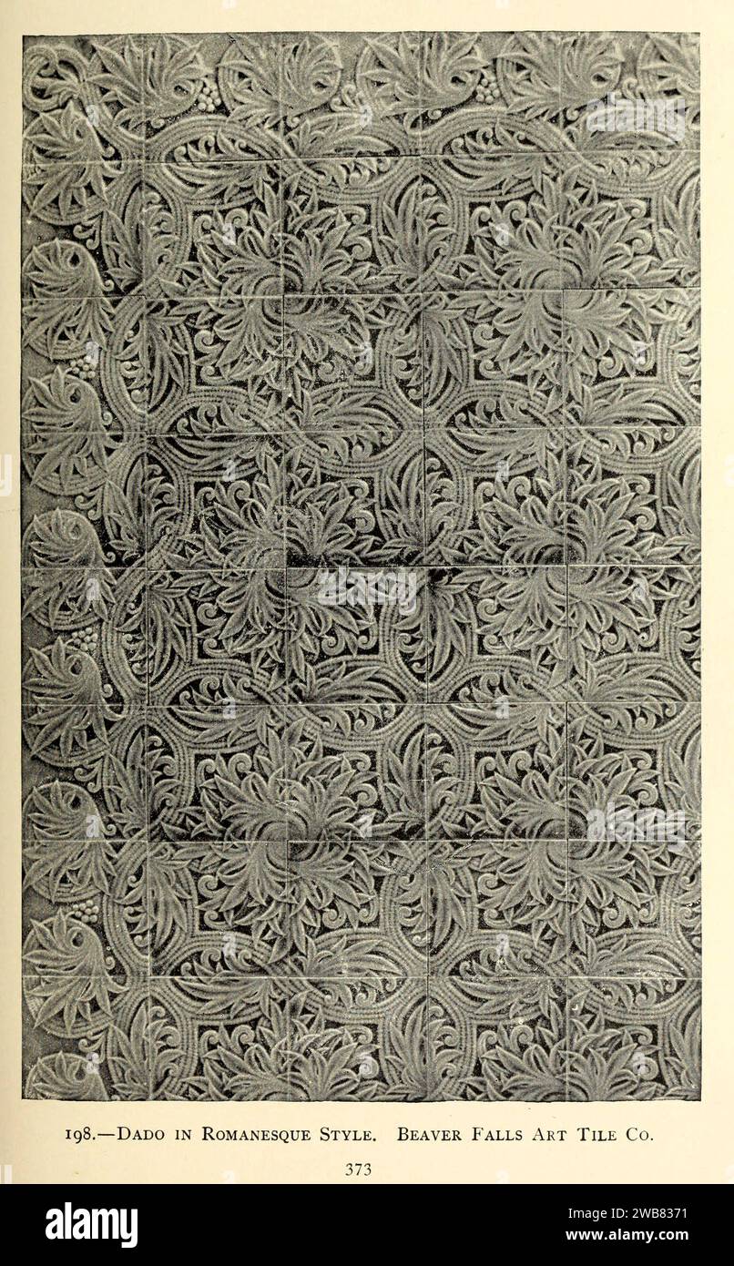 Dado in Romanesque Style. Beaver Falls Art Tile Company Stock Photo - Alamy