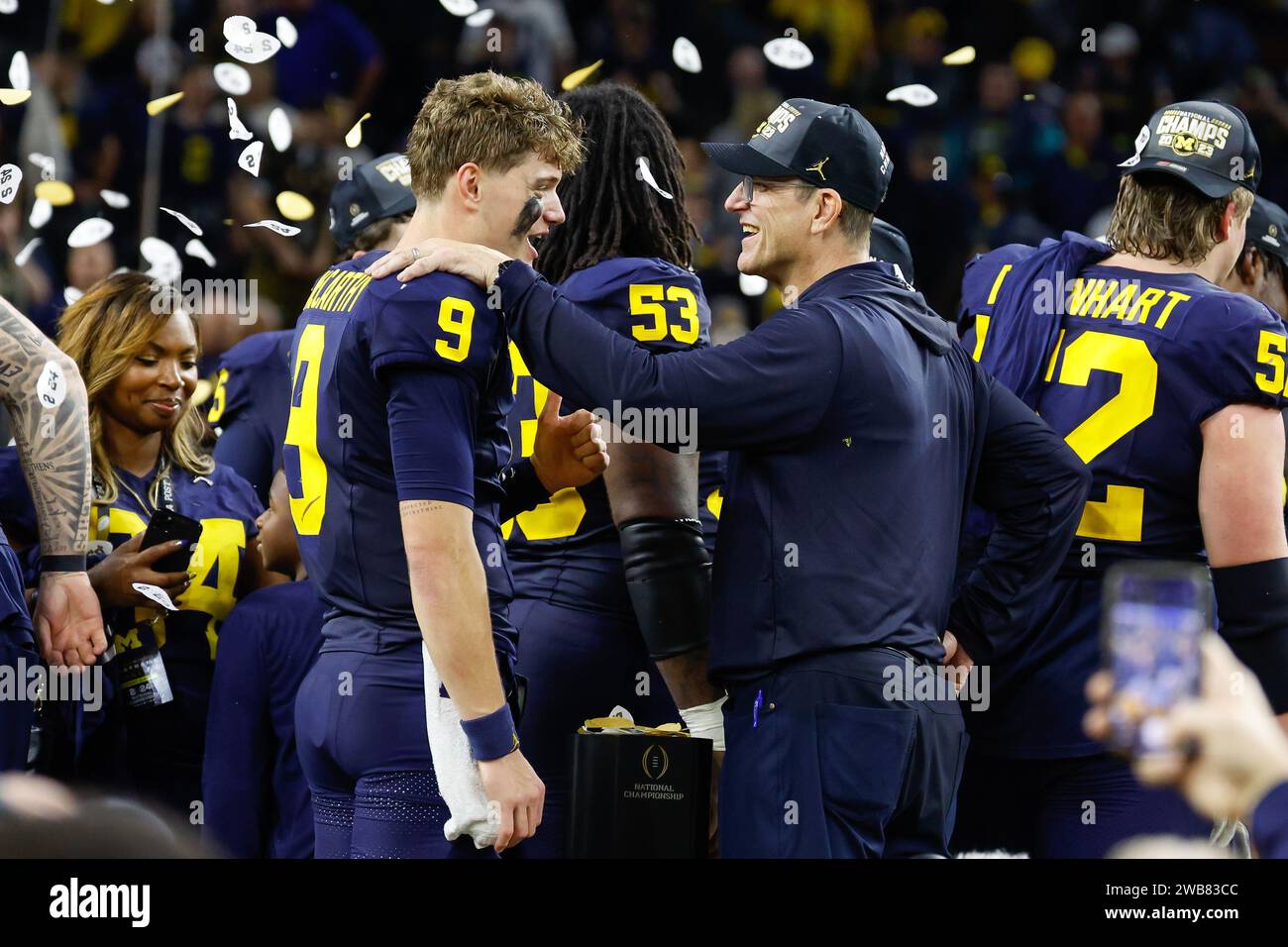 January 8, 2024: Michigan Wolverines quarterback J.J. McCarthy (9) and ...