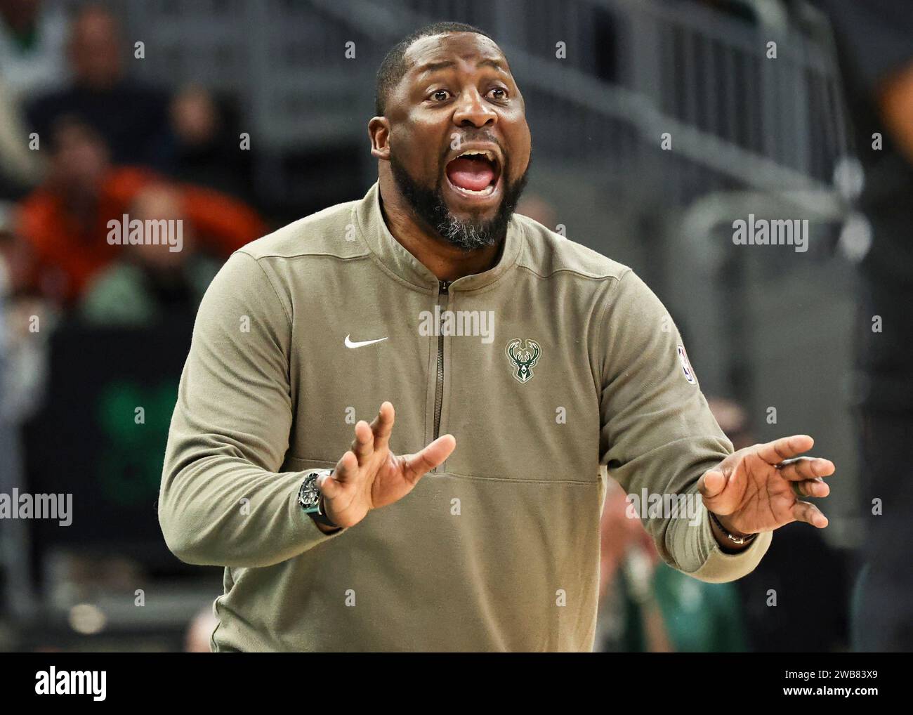 Milwaukee, USA. 9th Jan, 2024. Milwaukee Bucks head coach Adrian ...