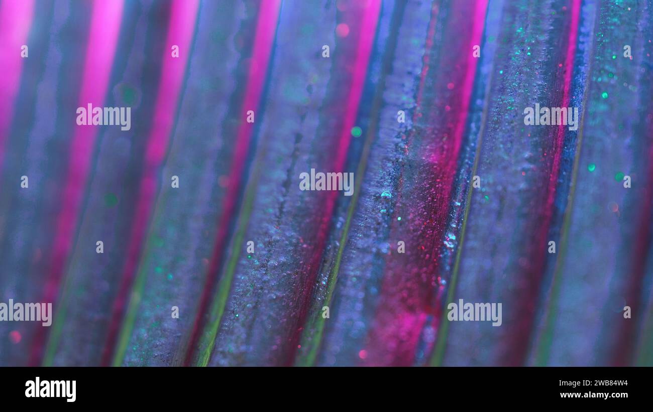Glitter fluid drip. Paint spill. Defocused neon magenta pink metallic ...