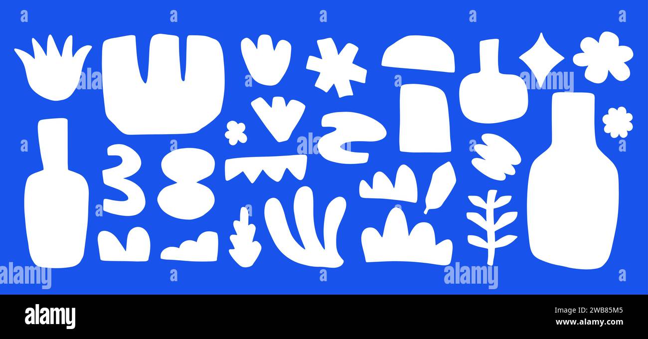Cut out abstract organic shapes. Collage forms set Stock Vector Image ...