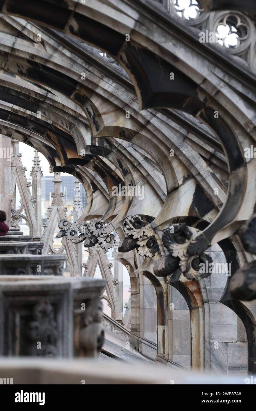 A majestic Gothic building featuring a series of intricately carved ...