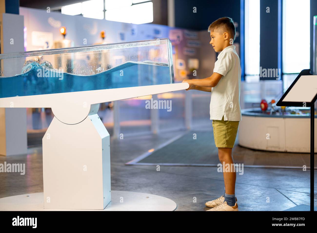 Little boy visits a science museum Stock Photo - Alamy
