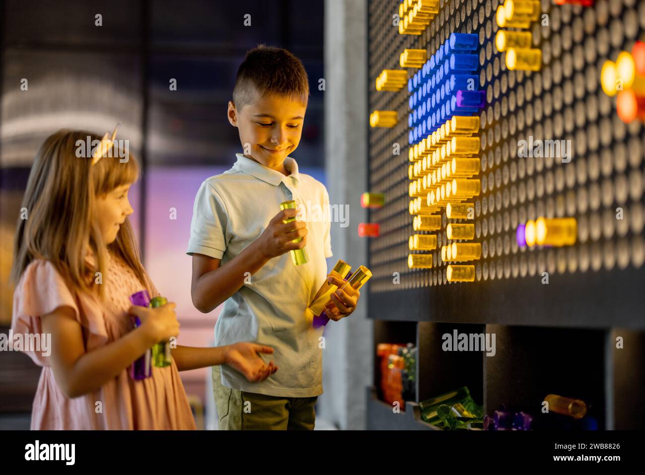 Kids playing in science museum Stock Photo - Alamy