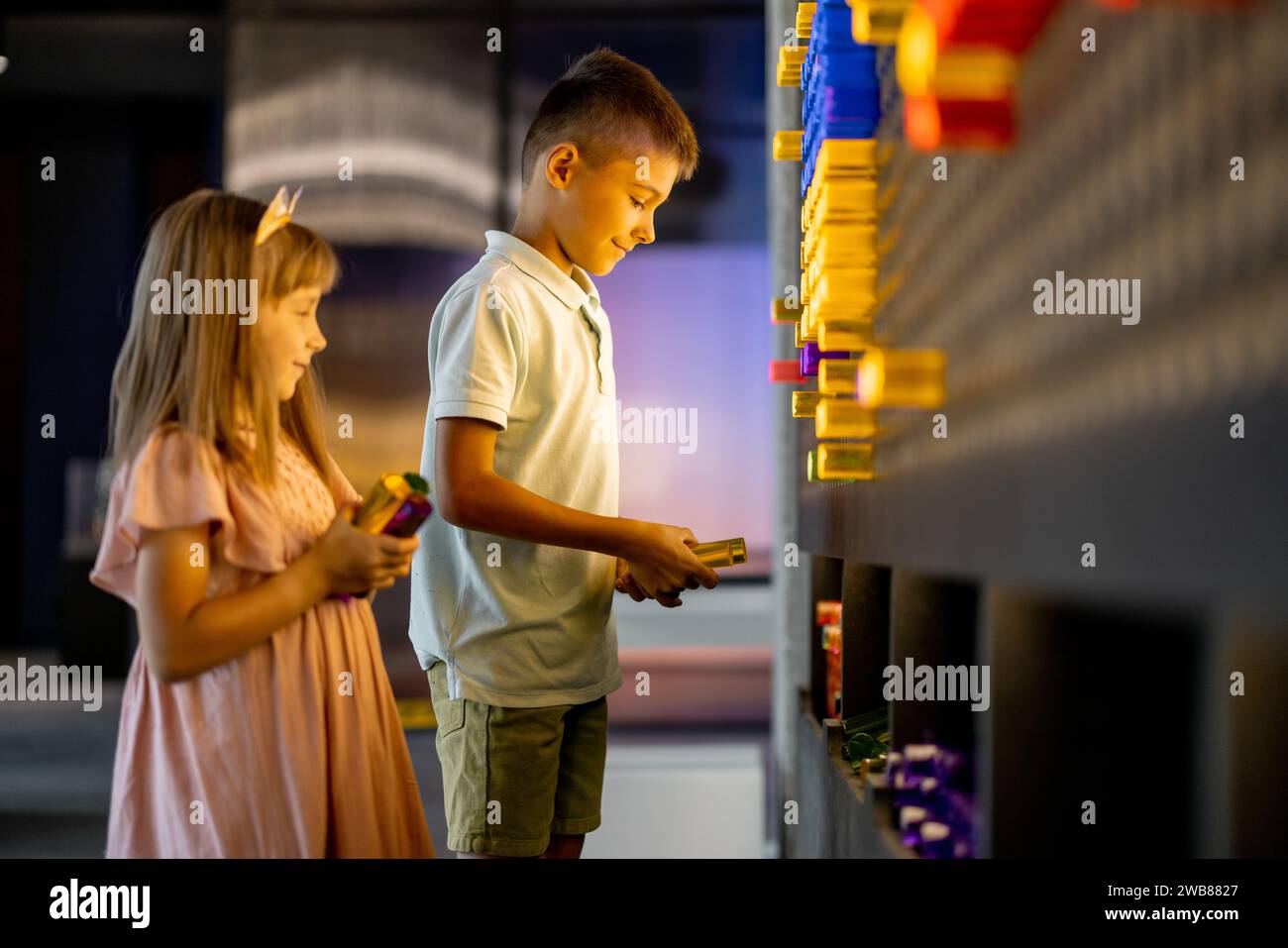 Kids playing in science museum Stock Photo - Alamy