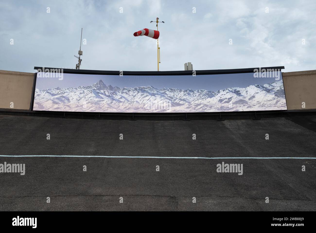 Lingotto, Turin, Italy, - August 10, 2023. FIAT car test track. Outdoor ...