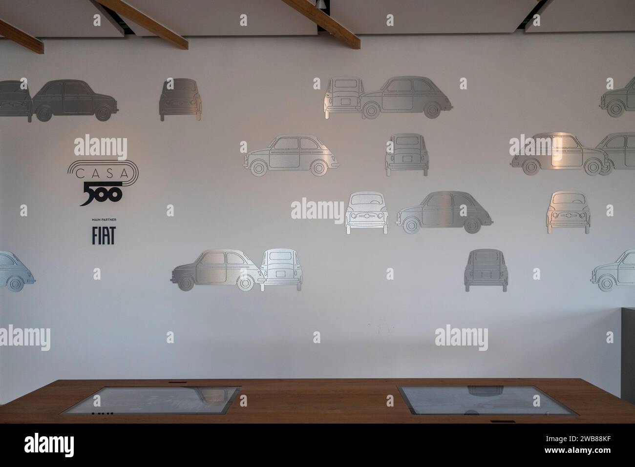 Logo, brand, car brand FIAT 500. Famous car in the 60s (1957) of the ...