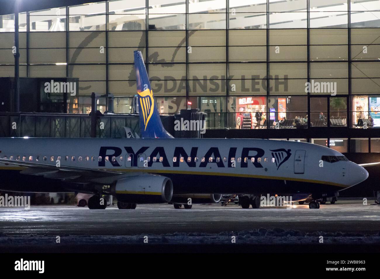 Low cost airline Ryanair aircraft Boeing 737-800 in Gdansk, Poland ...