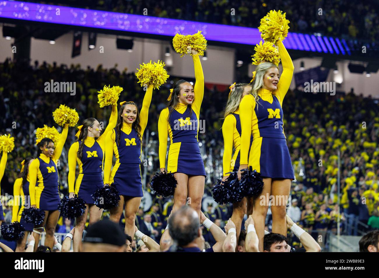 Houston, Texas, USA. 08th Jan, 2024. Michigan Wolverines cheerleaders ...