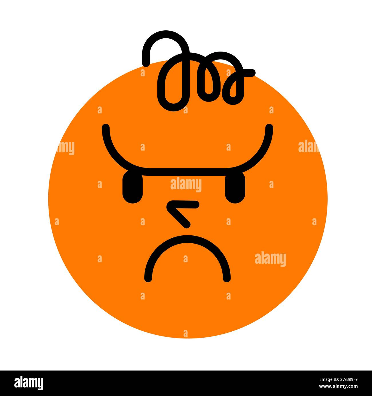 Round face expressing emotion. Angry Stock Vector Image & Art - Alamy