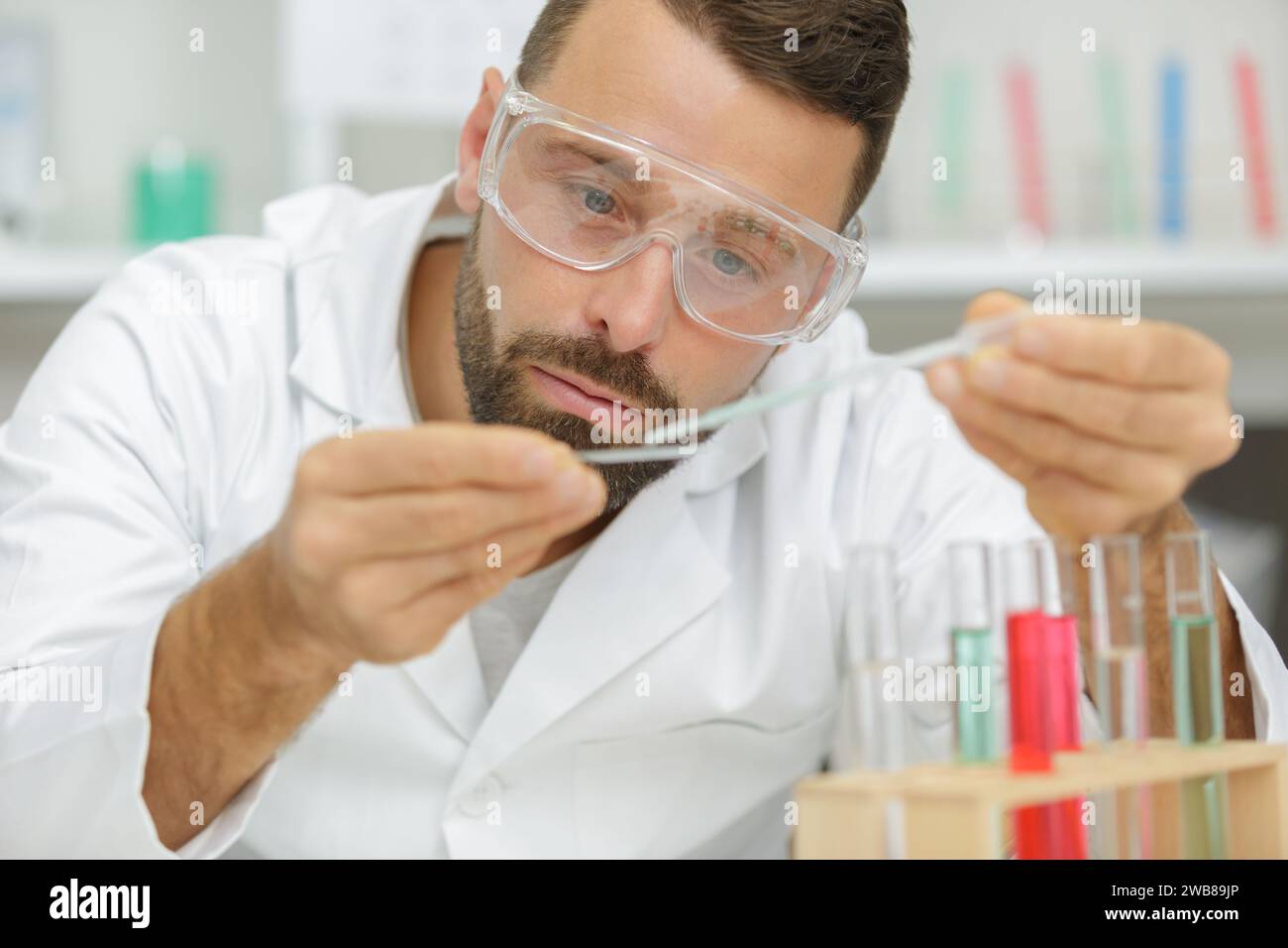Close up researcher work tubes hi-res stock photography and images - Alamy