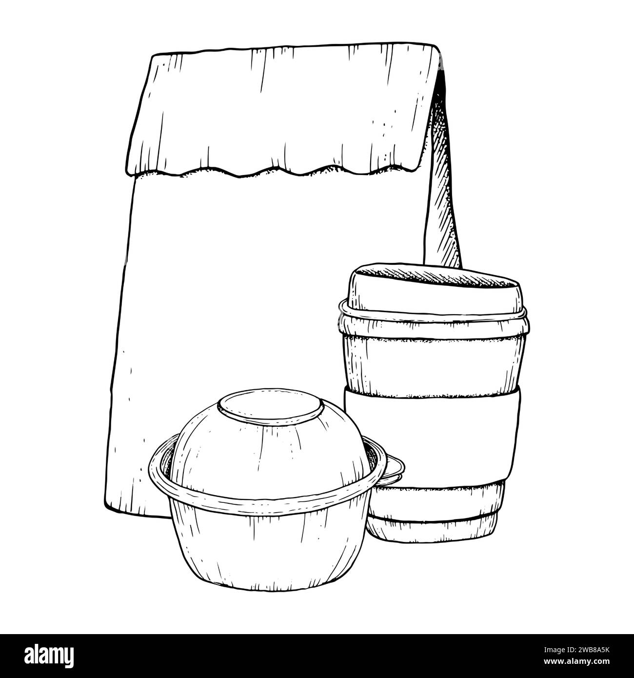 Food to go bag Stock Vector Images - Alamy