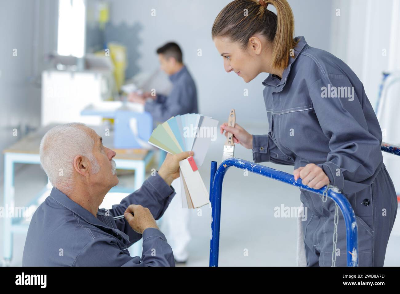 Professional female painter teaching woman hi-res stock photography and ...