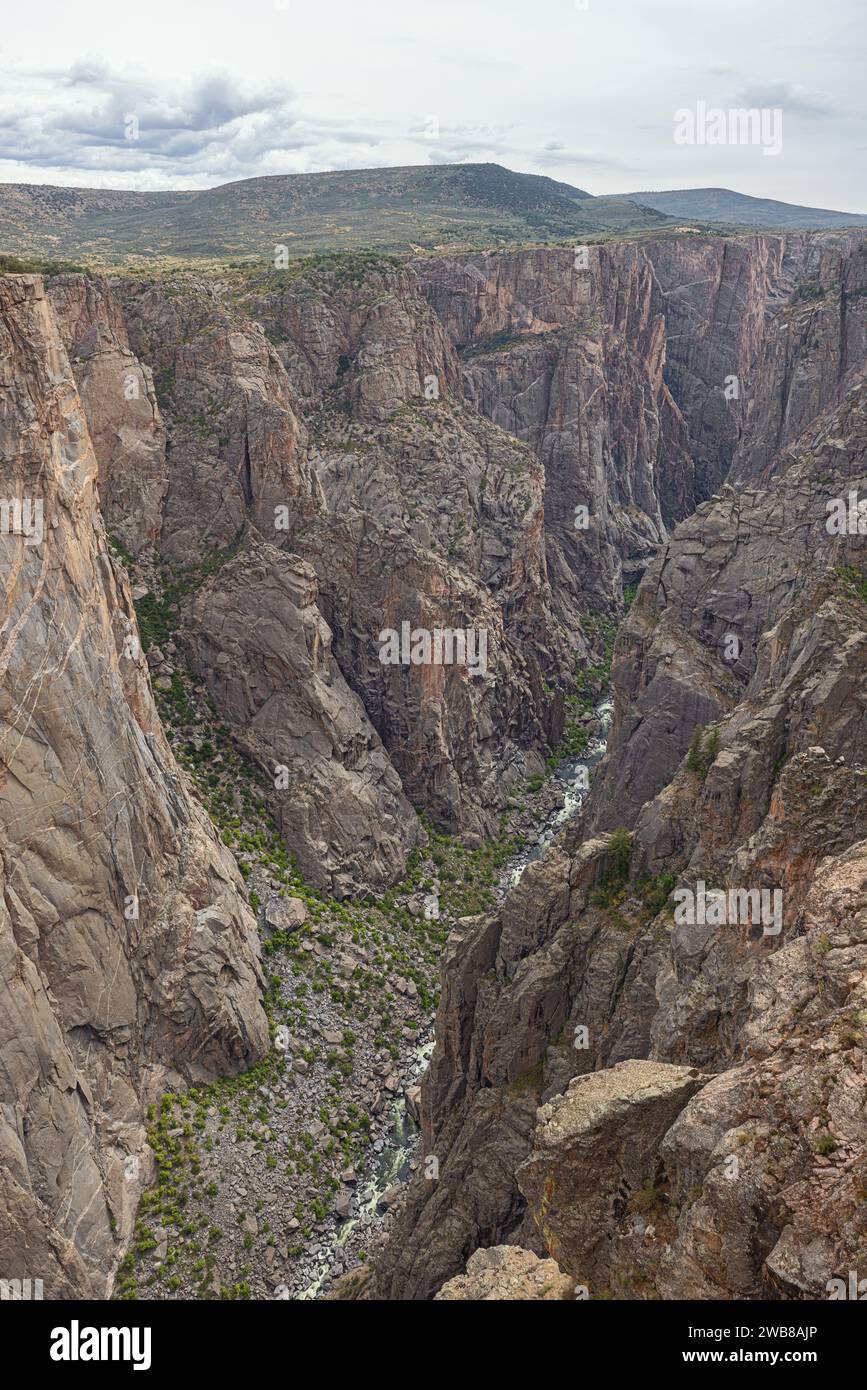The bottom of the Black Canyon of the Gunnison seen from Chasm View on ...
