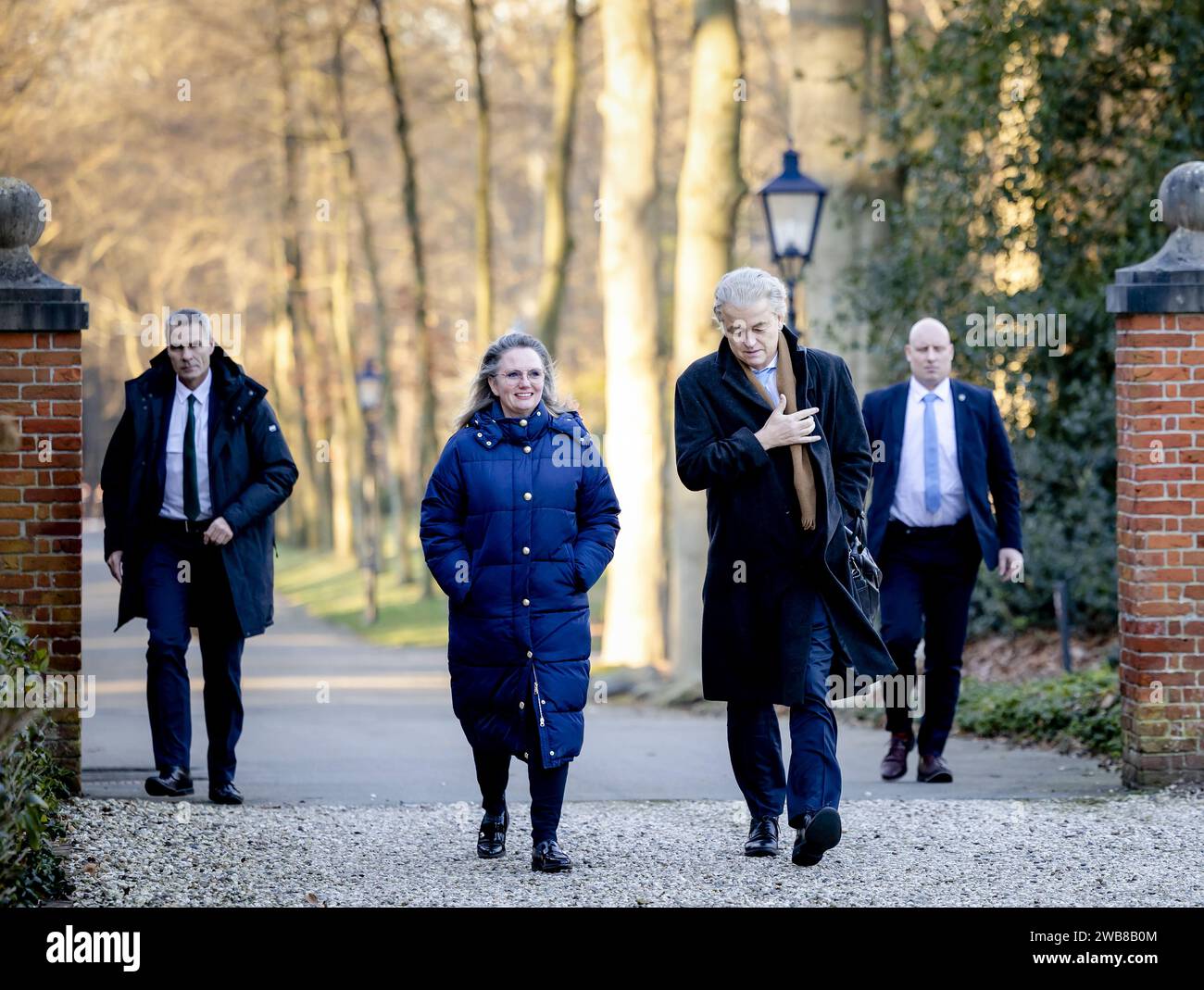 HILVERSUM - Fleur Agema (PVV) and Geert Wilders (PVV) arrive for a ...