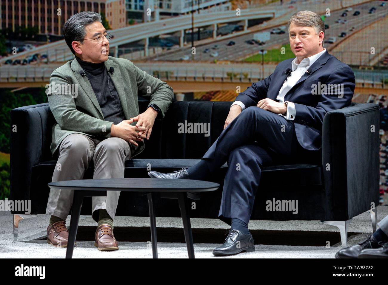 Las Vegas, USA. 08th Jan, 2024. Jaehoon (Jay) Chang (L) President & CEO ...