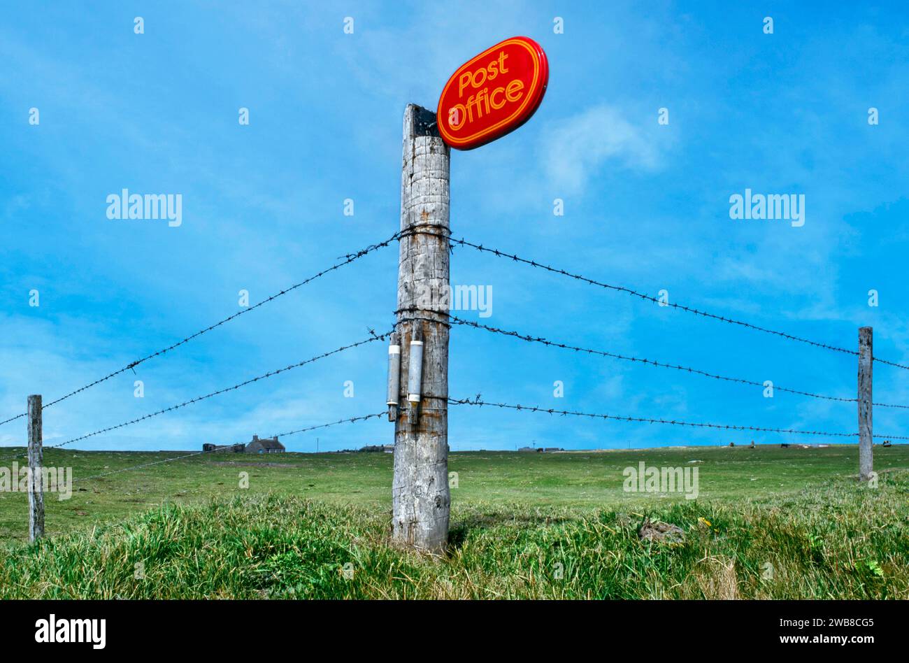 Remote red Post Office sign West Coast highlands of Scotland Stock ...