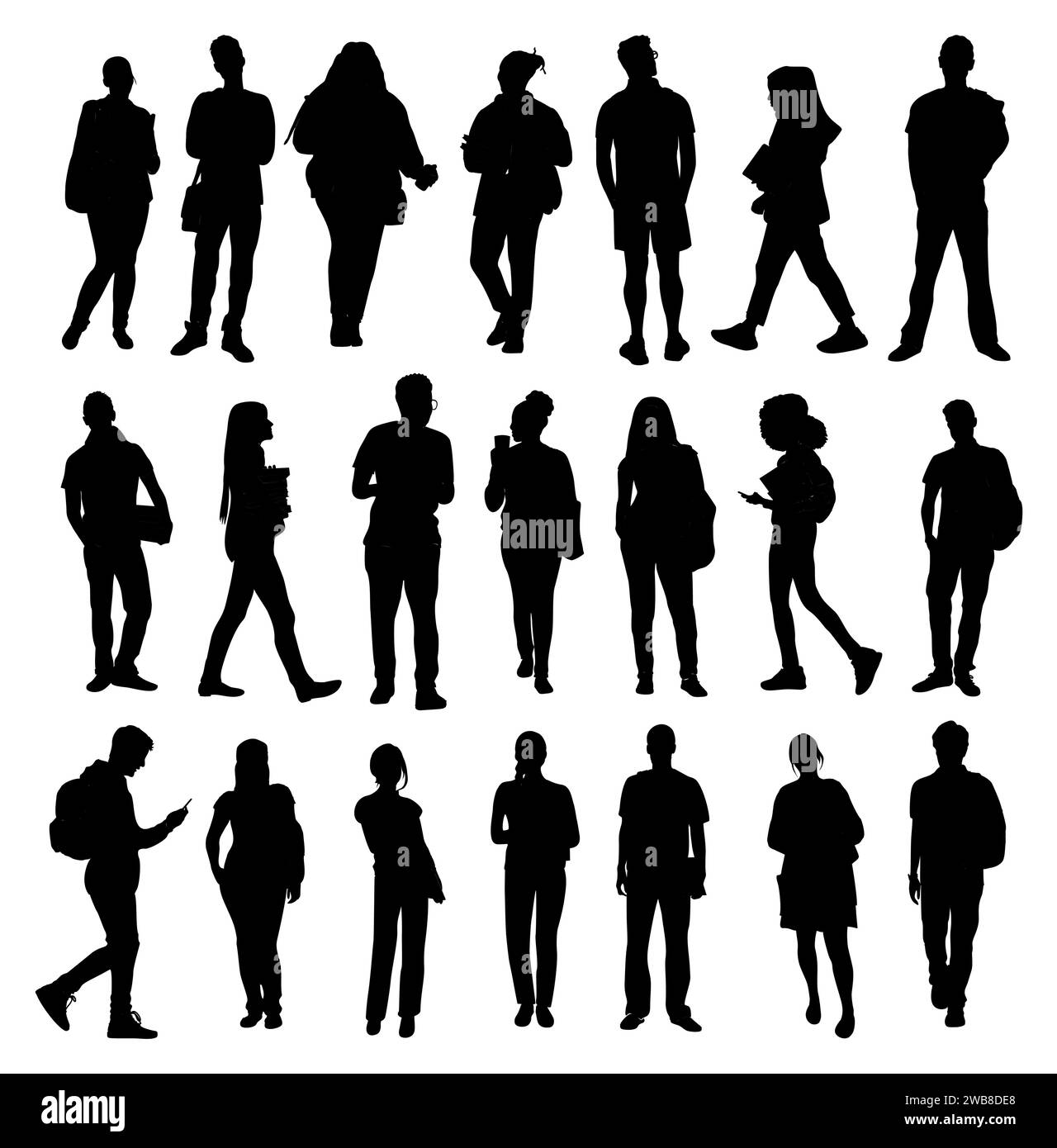 Silhouettes of diverse business people vector icon Stock Vector Image ...