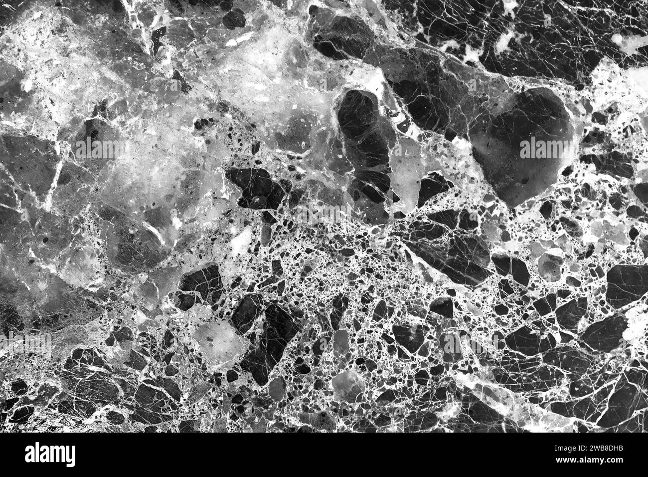 Artificial black and white marble pattern. Close-up photo texture ...