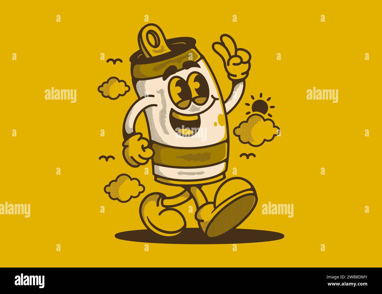 Vintage can character Stock Vector Images - Alamy