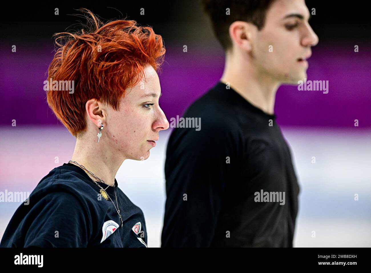 Evgeniia LOPAREVA & Geoffrey BRISSAUD (FRA), during Ice Dance Practice ...