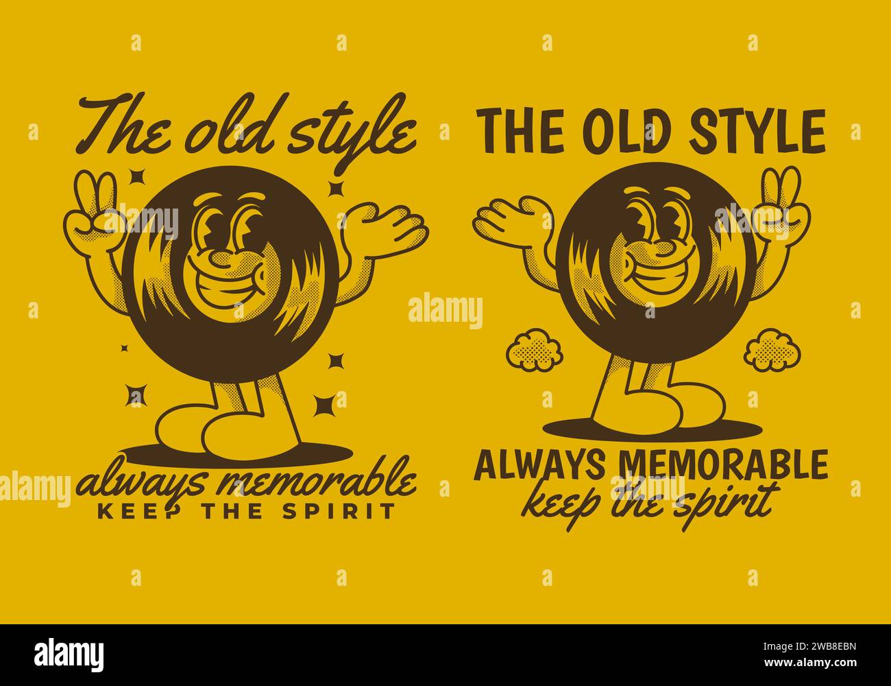 The old style always memorable. Vintage character illustration of vinyl ...