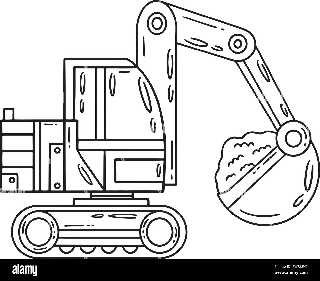 Construction Excavator Isolated Coloring Page Stock Vector Image & Art ...