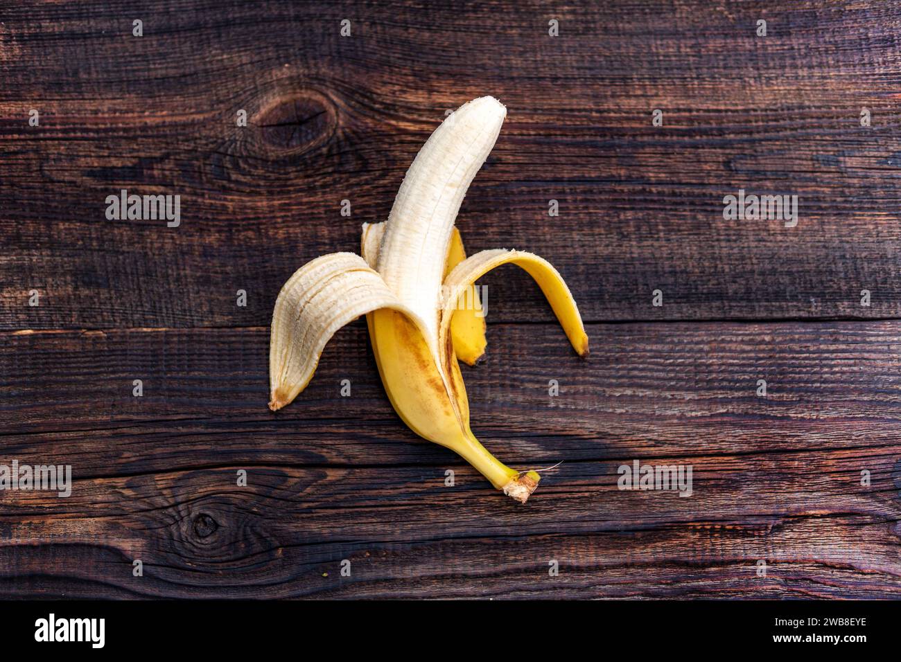 Composition of fresh fruits, whole fresh tasty Half Peeled banana ...
