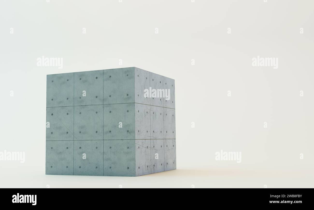 concrete cube isolated on white background 3d illustration Stock Photo ...