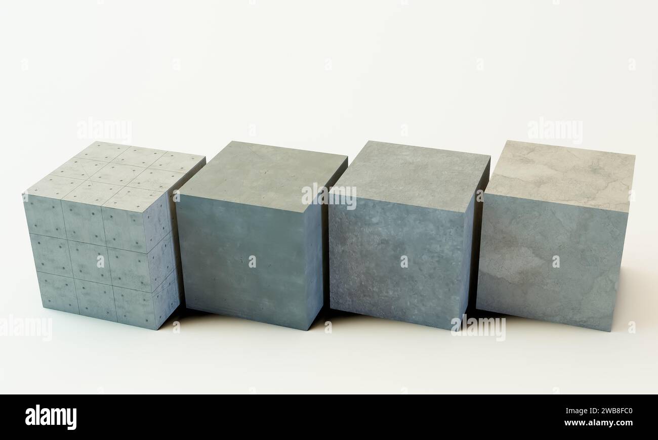 concrete cubes isolated on white background 3d illustration Stock Photo ...