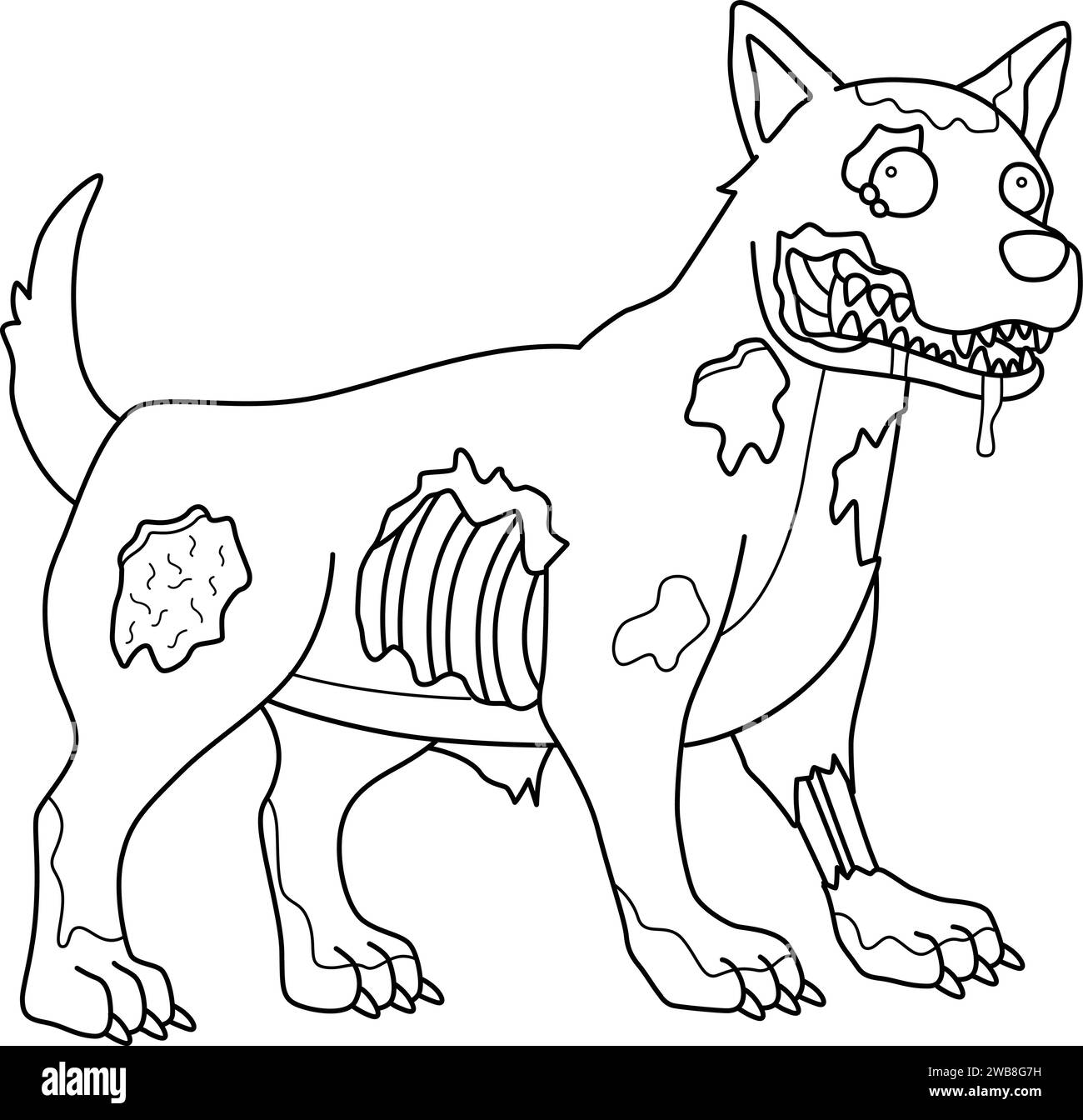 Zombie Dog Isolated Coloring Page for Kids Stock Vector Image & Art - Alamy