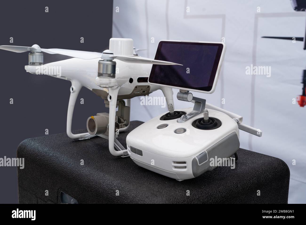 Industrial drone with remote controller Stock Photo - Alamy