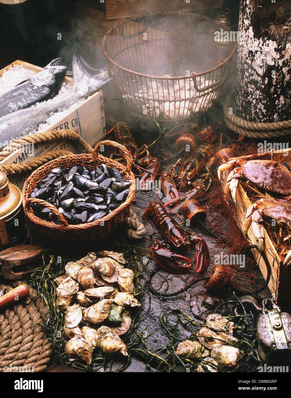 Seafood Variety Buffet - Food Photography Setup Stock Photo - Alamy
