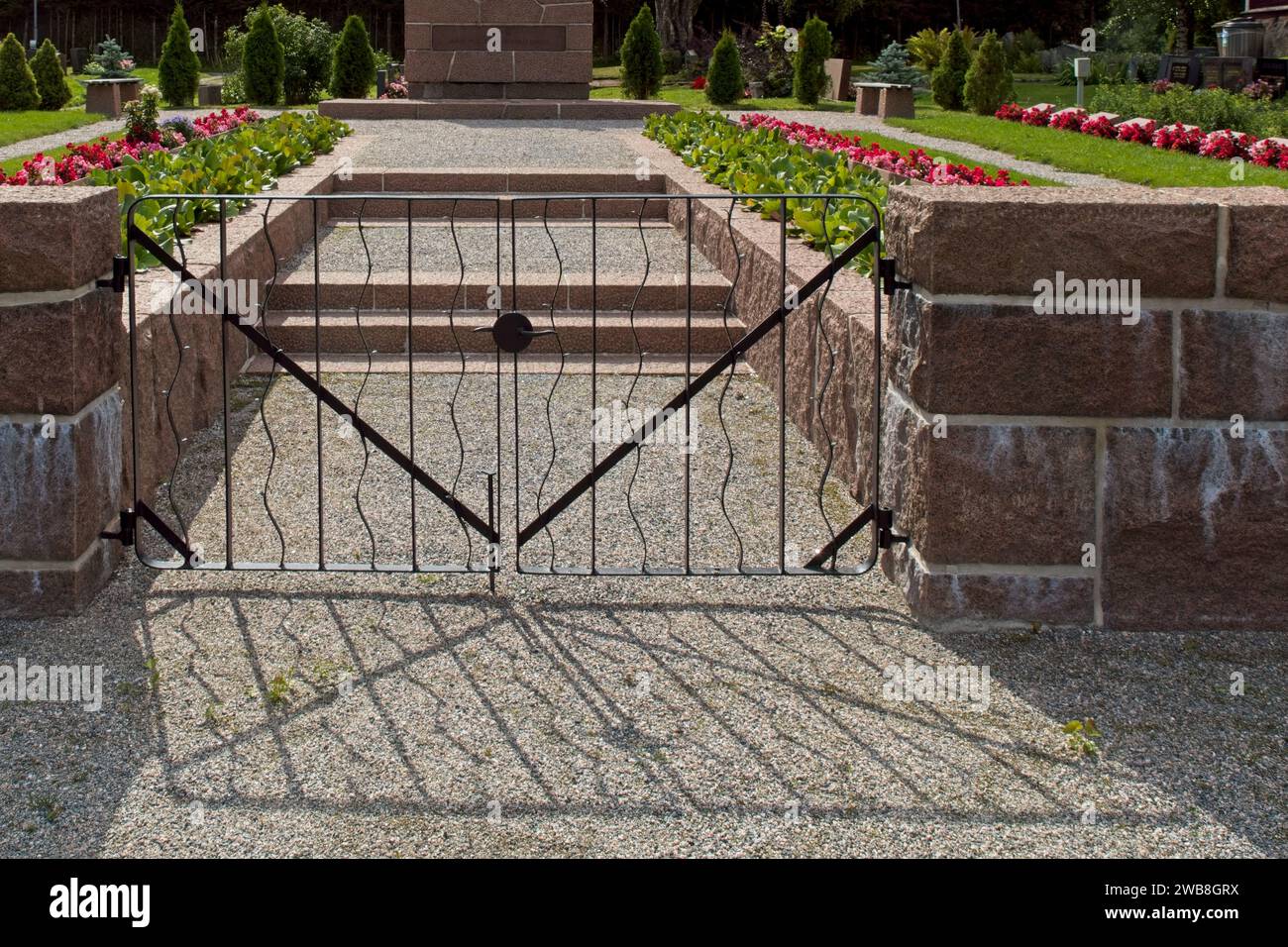 Old wrought iron entrance gates to cemetery Stock Photo - Alamy