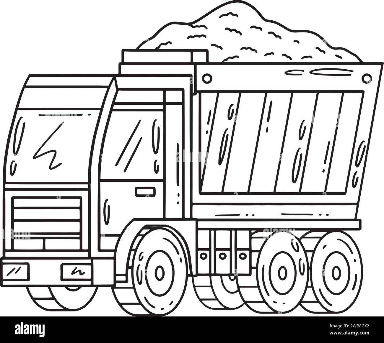 Construction Dump Truck Isolated Coloring Page Stock Vector Image & Art ...