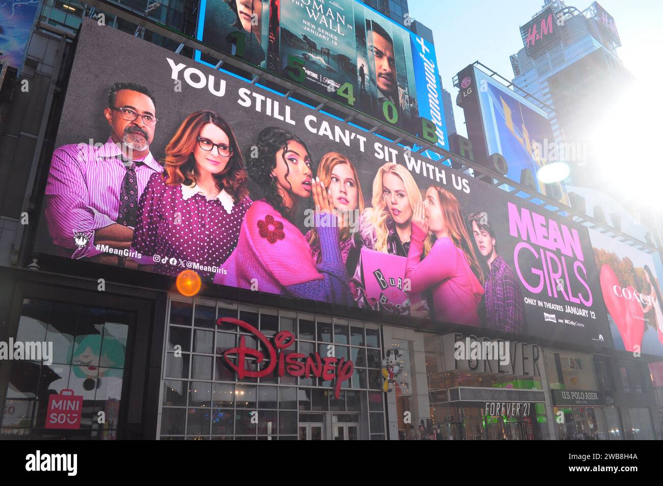 New York, United States. 08th Jan, 2024. A billboard of the upcoming ...