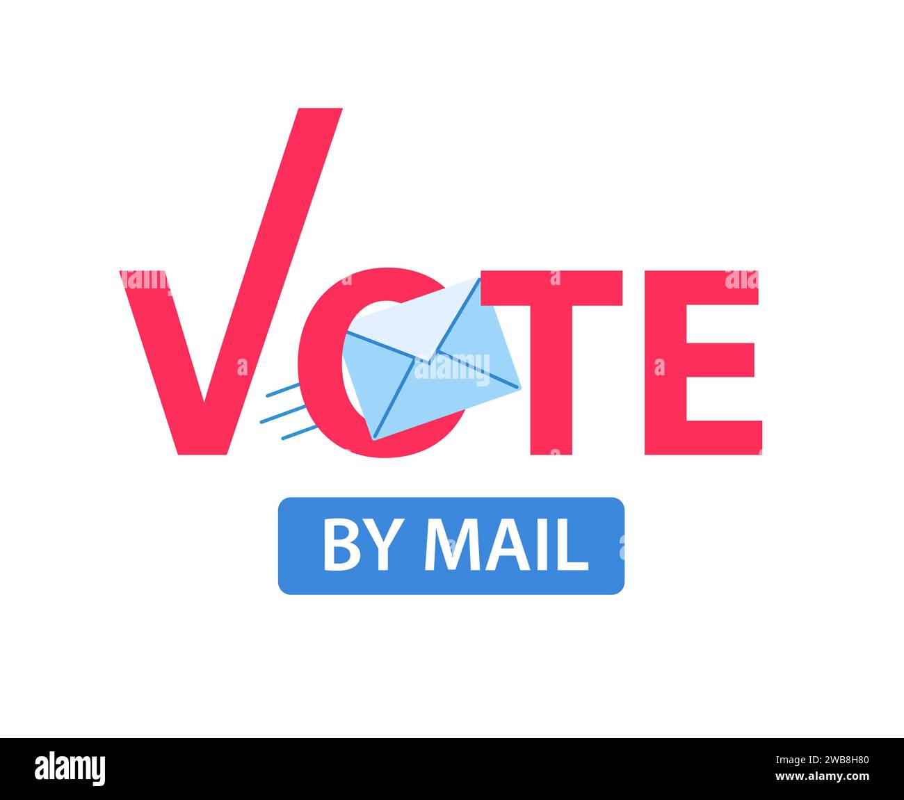 Vote by mail. Icon blue envelope with red word Vote Stock Vector Image ...